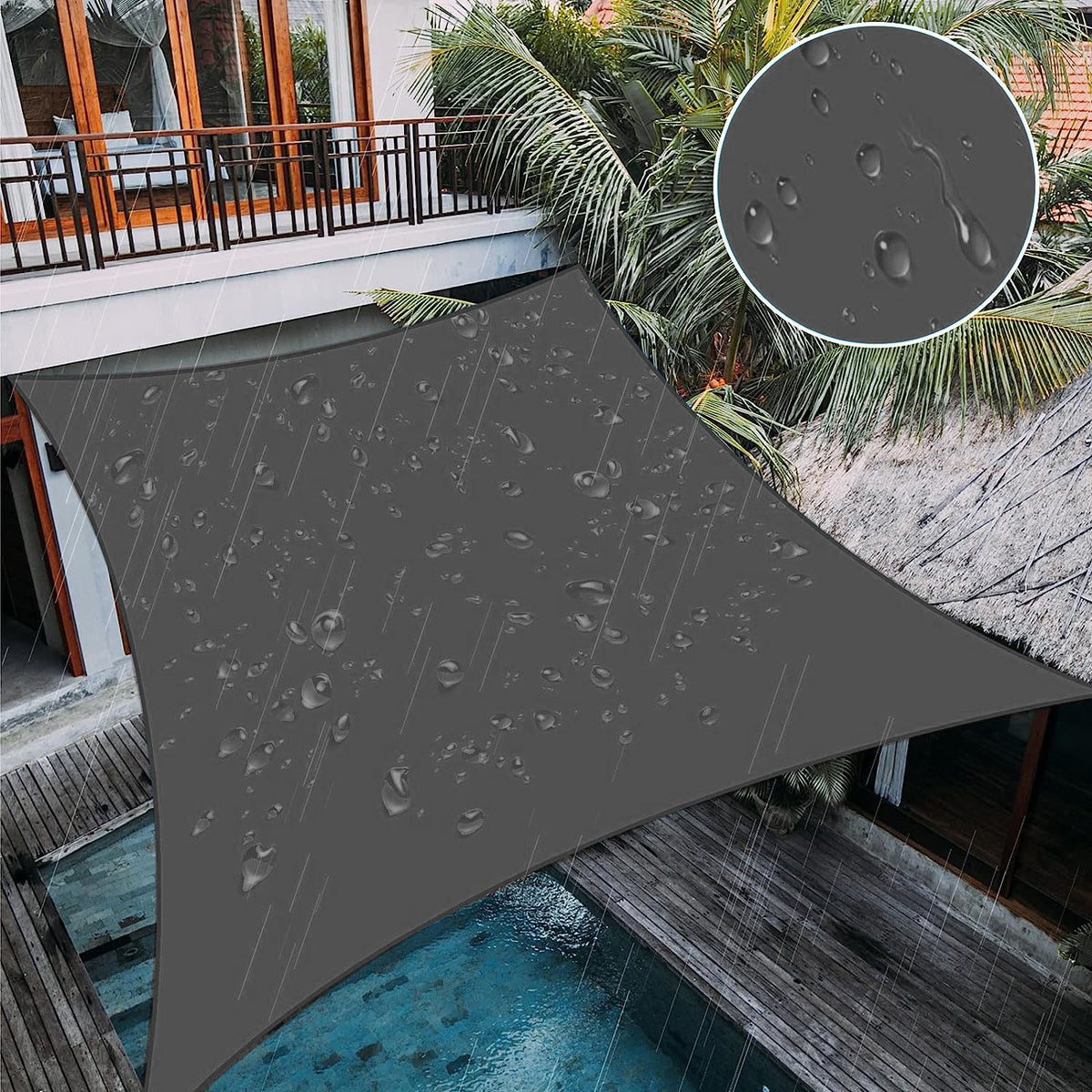 Waterproof Rectangle Shade Sail for Backyard Yard Deck Patio Garden Ou ...